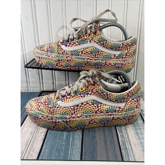 Vans | Shoes | Vans Old Skool Colorful Platform Skate Shoes Rainbow ...